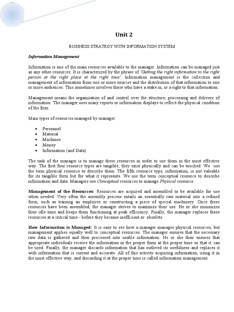 MIS Unit 2 | PDF | System | Control Theory