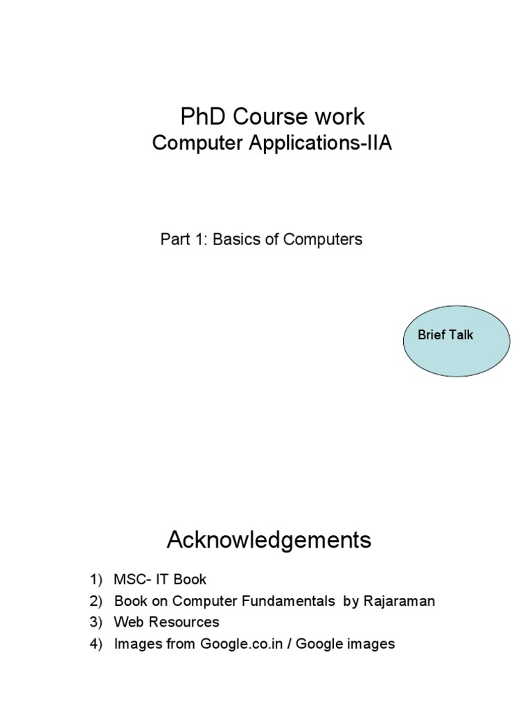 PHD Course Work: Computer Applications-Iia | PDF | Wafer (Electronics ...