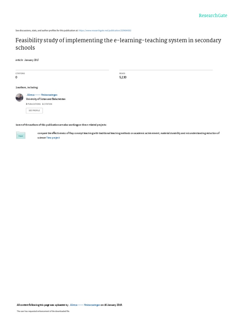 Feasibility Study of Implement - 2 | PDF | Educational Technology | Learning