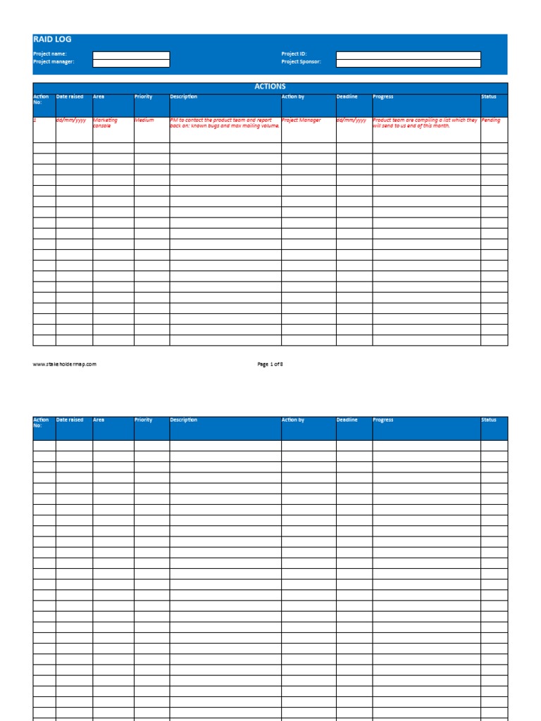 Project Management RAID Log | PDF | Computing | Business