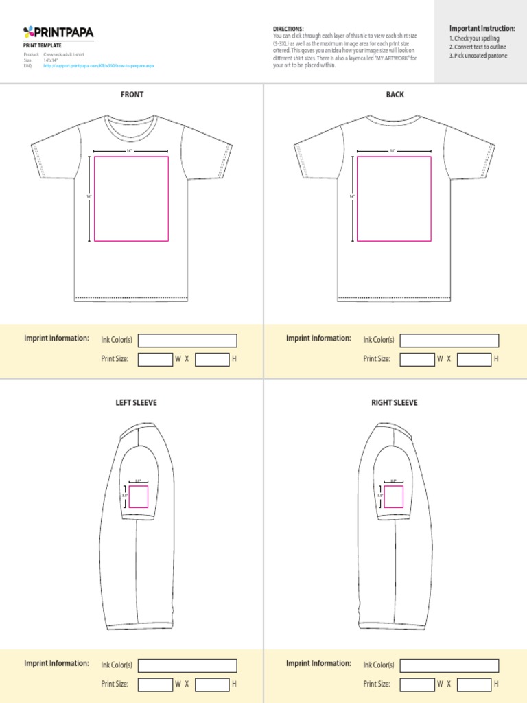 T-Shirt Promotion Print Template | PDF | Graphic Design | Printing