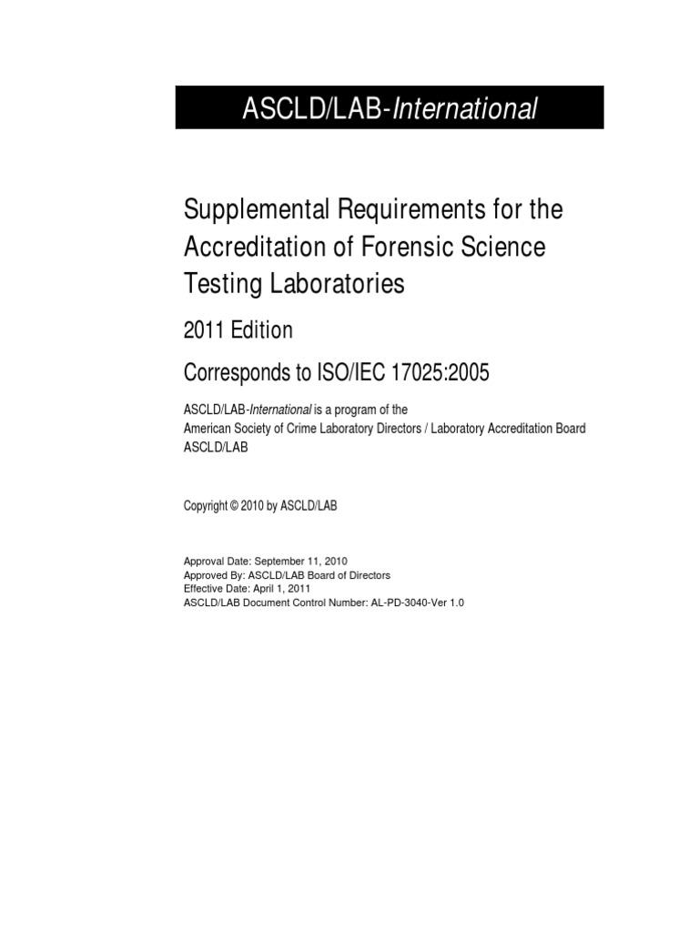 ASCLD/LAB-International: Supplemental Requirements For The ...