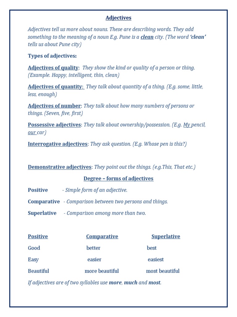 Adjectives | PDF | Adjective | Syntax