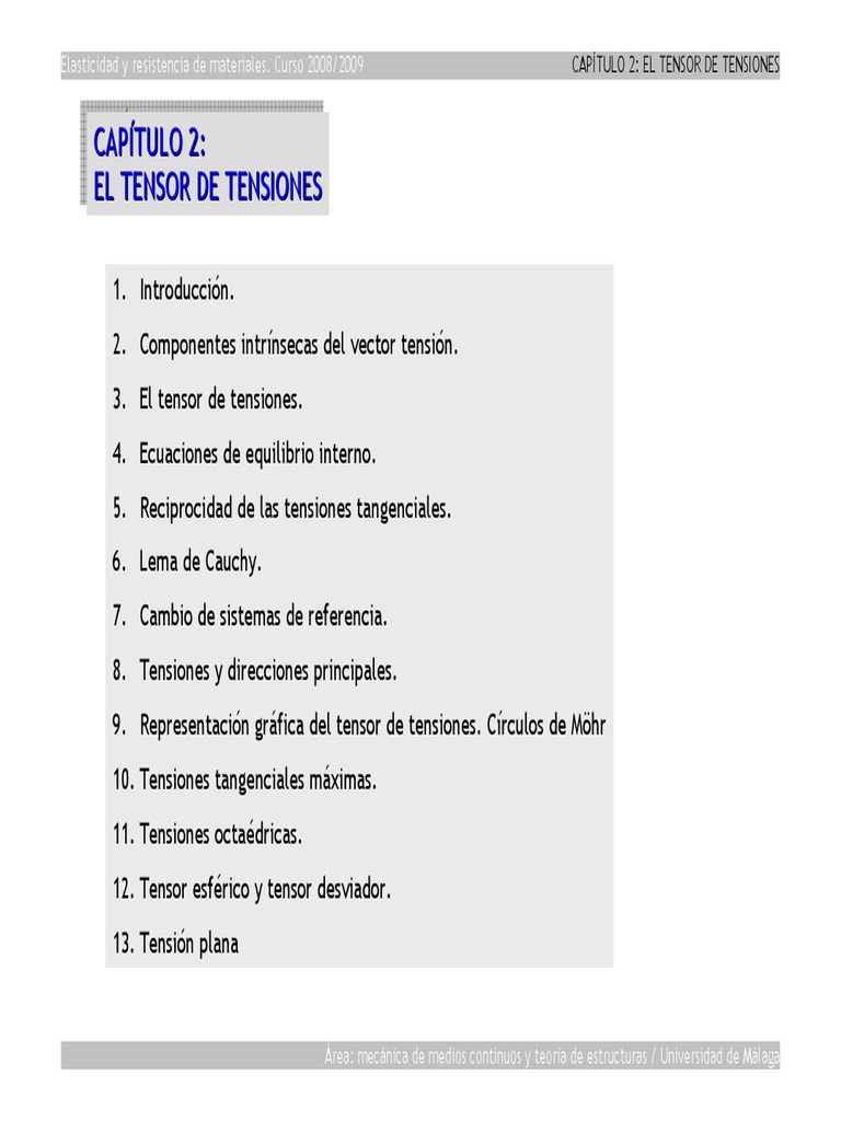 Tensor de Tensiones PDF | PDF | Estrés (Mecánica) | Elasticidad (Física)