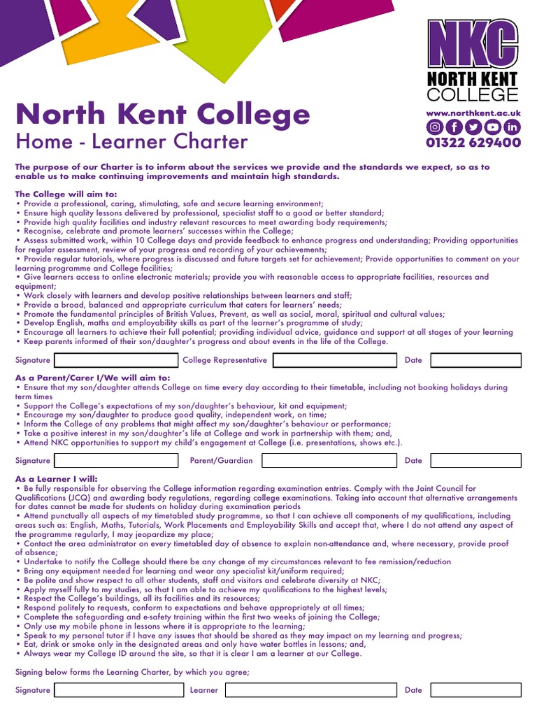 Learner Charter 2020 Accessible | PDF | Educational Assessment ...