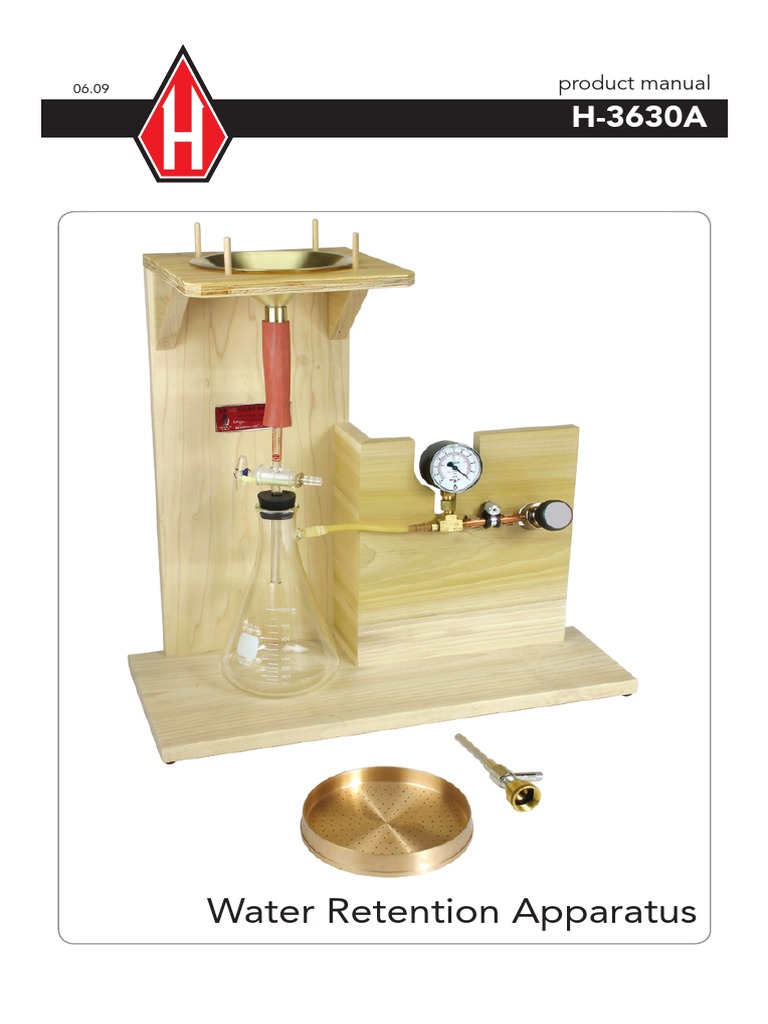 Water Retention Apparatus: Product Manual | PDF | Vacuum | Pipe (Fluid ...