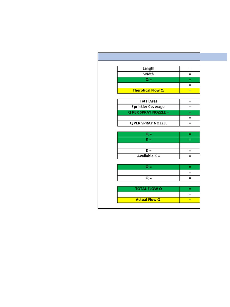 Spray Calculation: Length Width Total Area Sprinkler Coverage | PDF