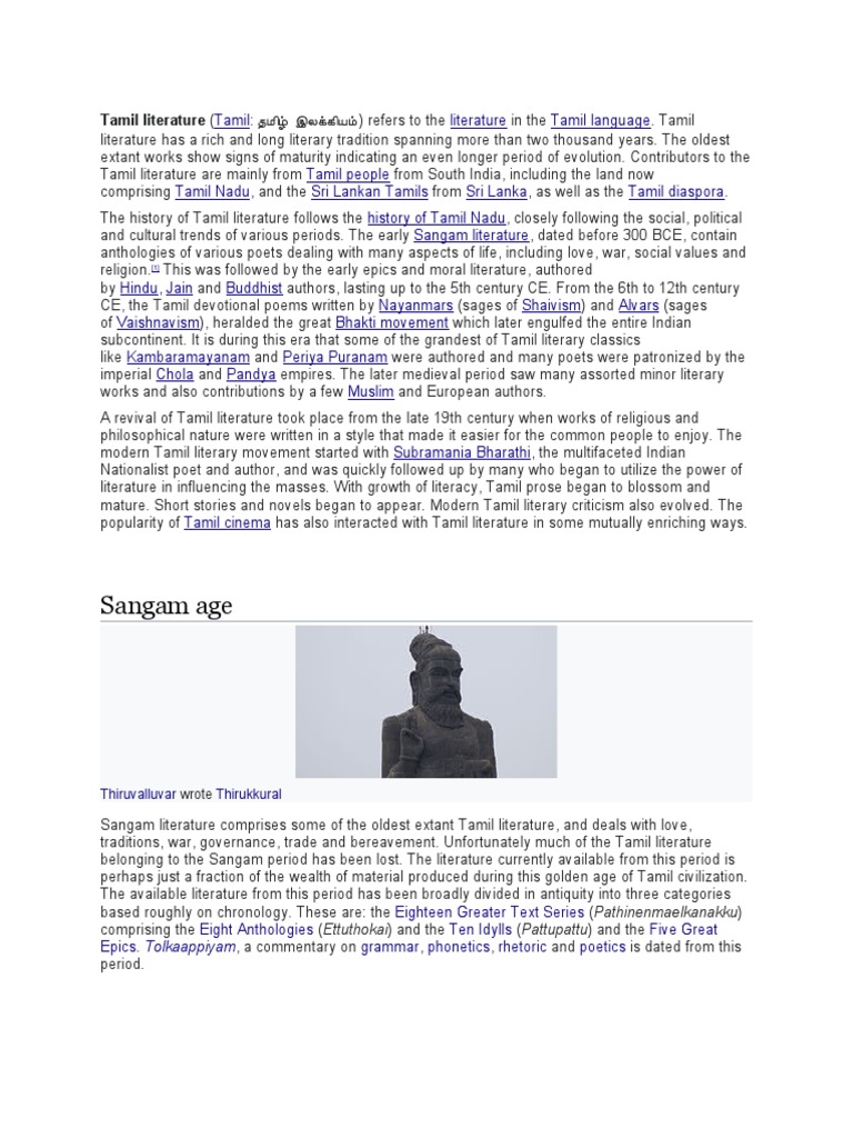 Tamil Literature | PDF | Tamil Literature | Tamils