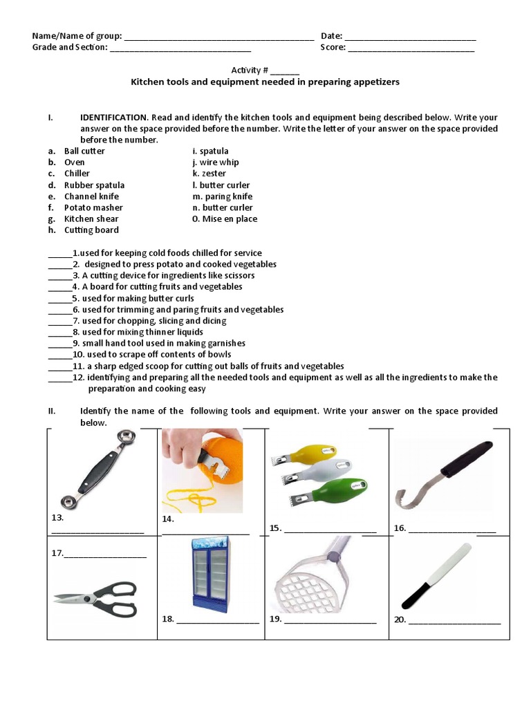 Essential Tools for Preparing Appetizers | PDF | Career & Growth