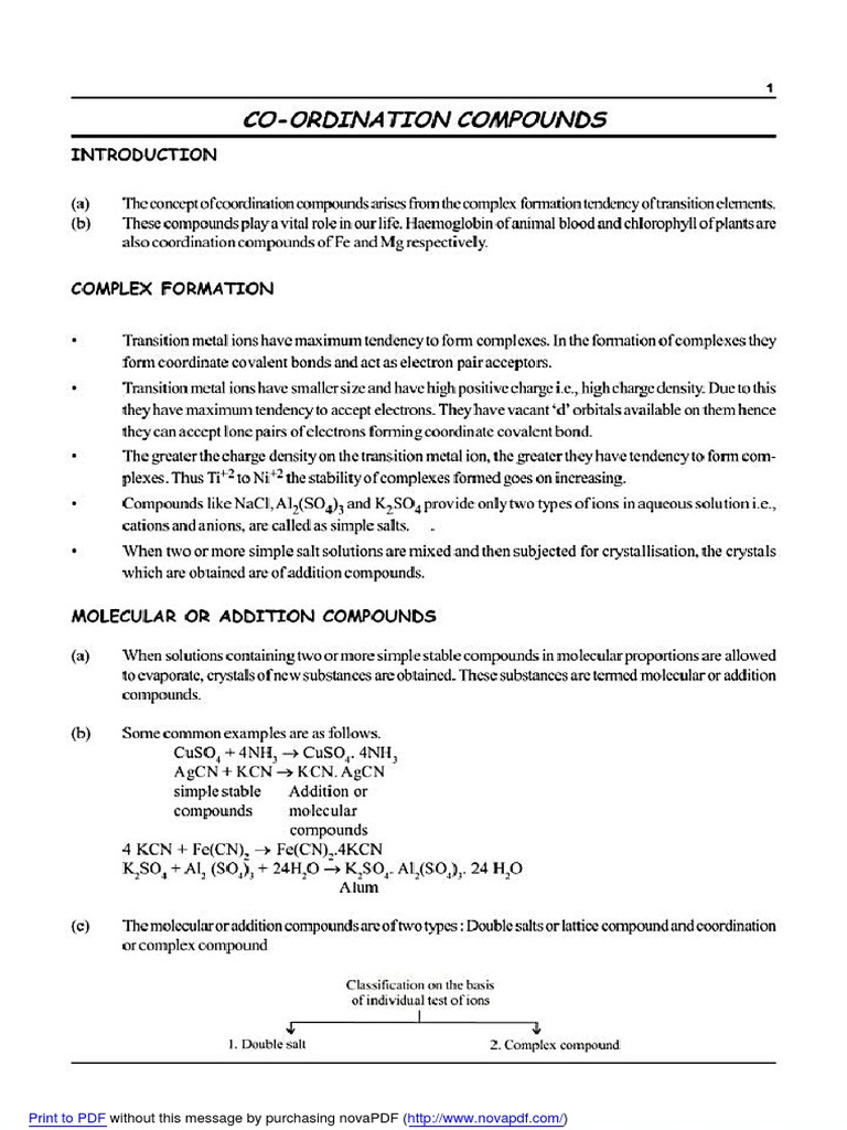 Chapter22 - Coordination Compound PDF | PDF