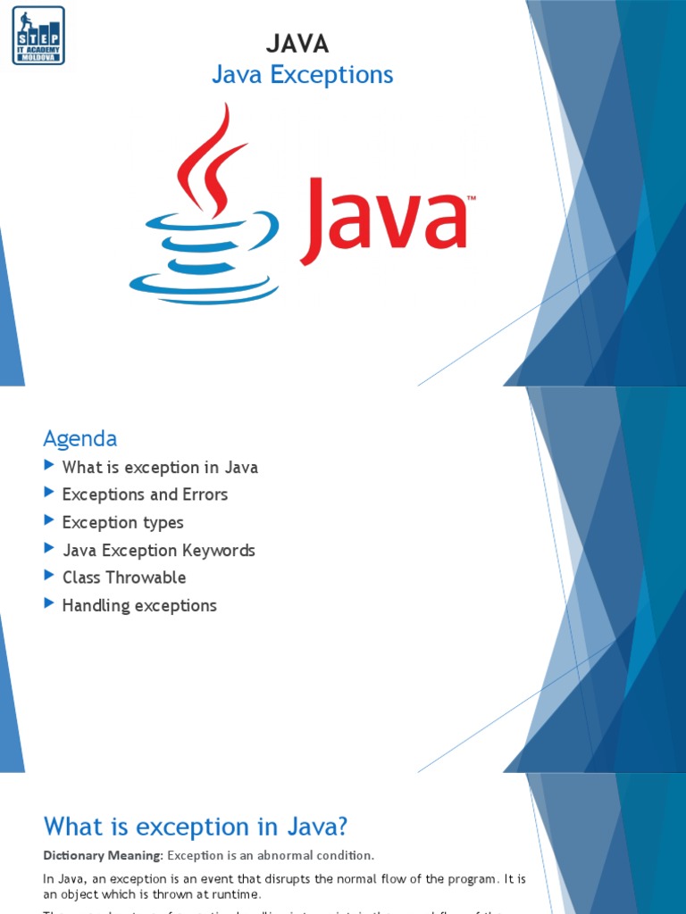 Java Exception | PDF | Java (Programming Language) | Class (Computer ...