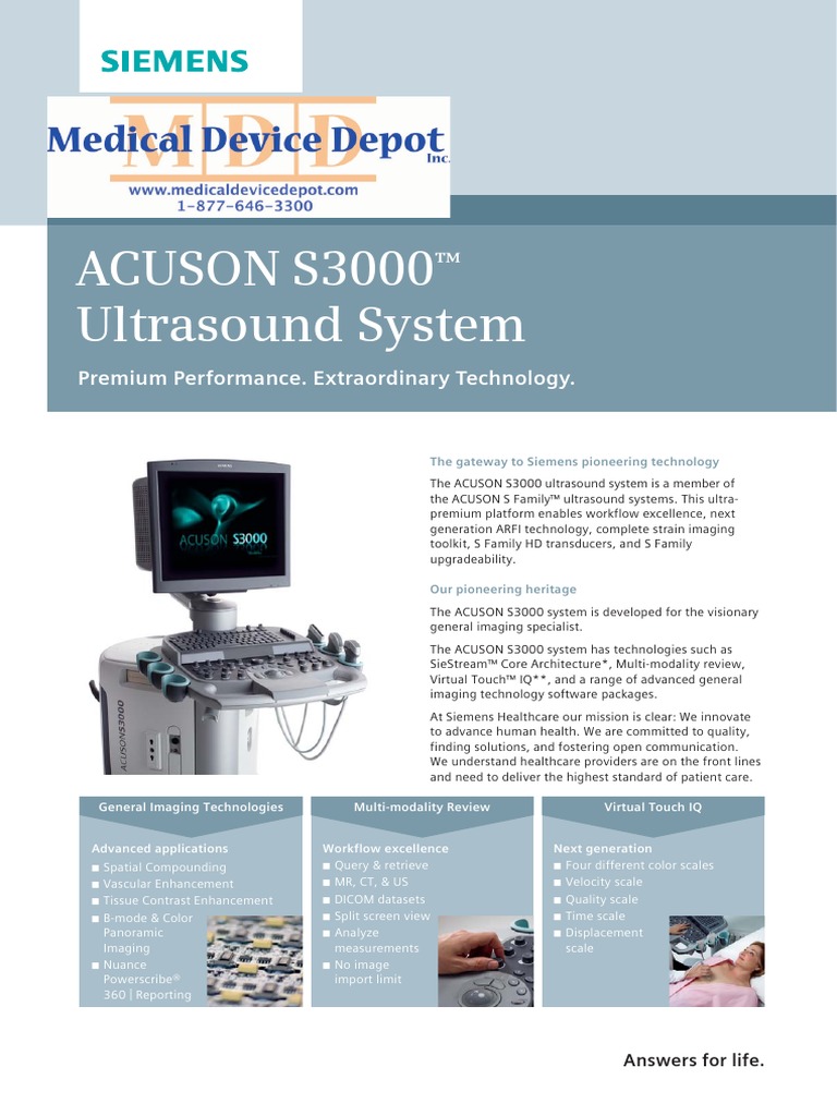 ACUSON S3000 Ultrasound System: Premium Performance. Extraordinary ...