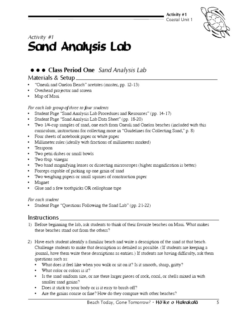 Sand Analysis Lab Sand Analysis Lab Sand Analysis Lab Sand Analysis Lab ...