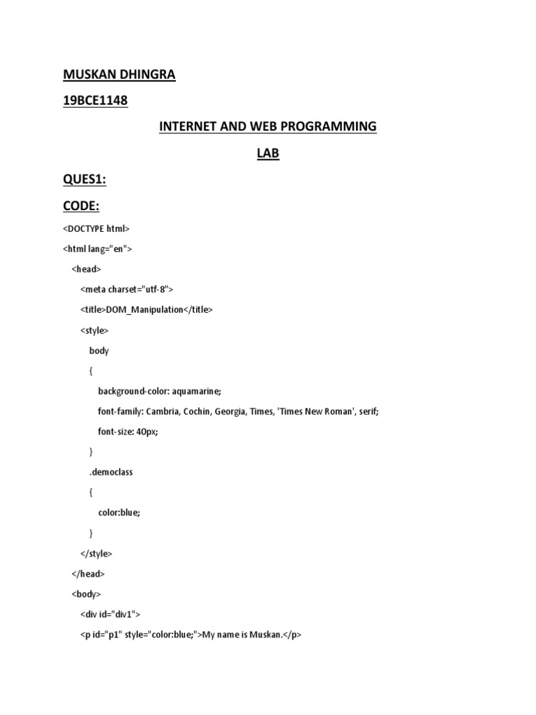 Iwp Lab 19bce1148 | PDF | Human–Computer Interaction | World Wide Web