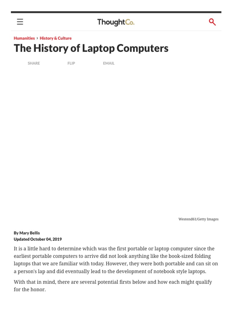 The History of Laptop Computers | PDF | Laptop | Personal Computers