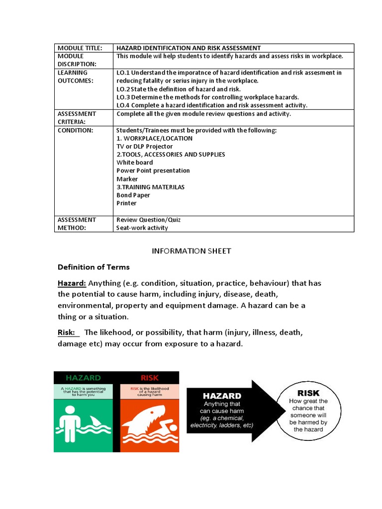 Hazard Identification Module | PDF | Hazards | Risk