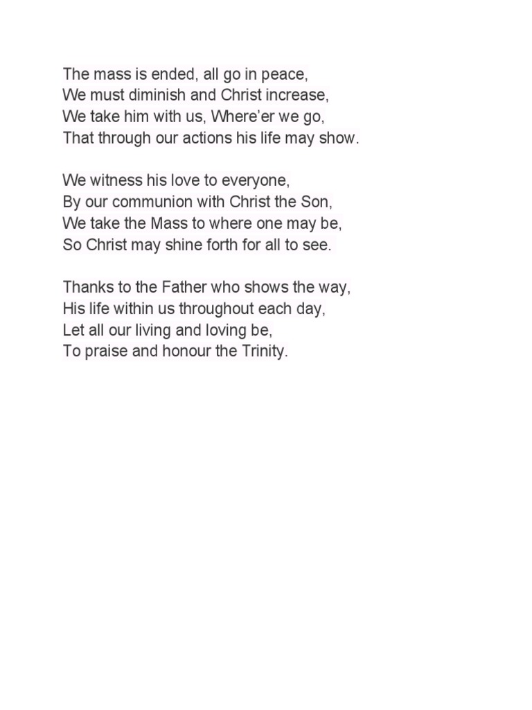 The Mass Is Ended | PDF