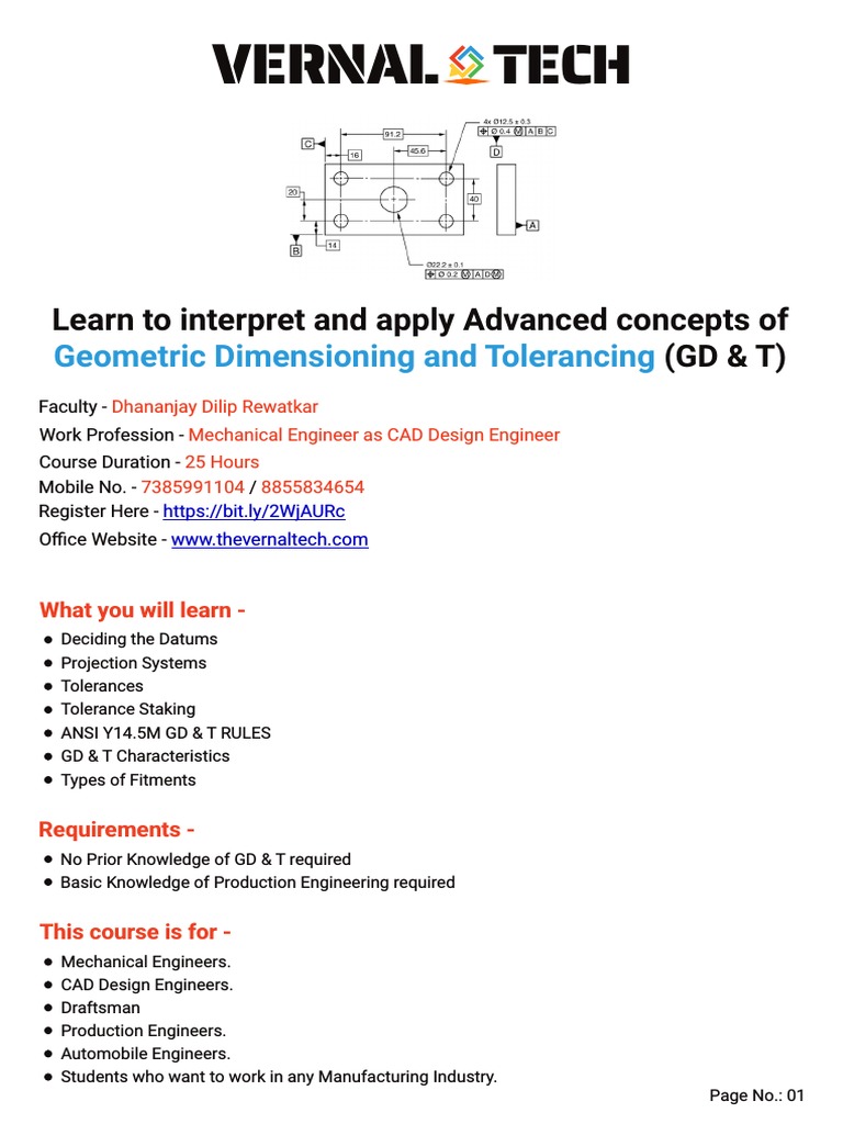 GD&T Learn Advanced Geometric Dimensioning and Tolerancing | PDF ...