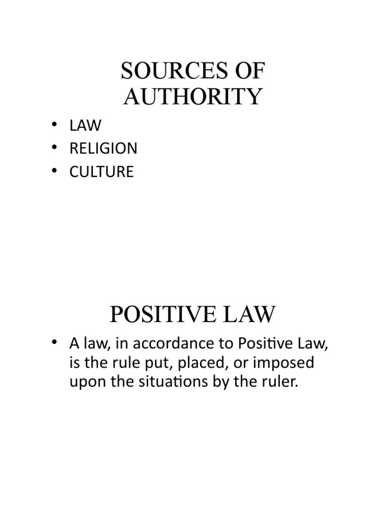Sources of Authority: - Law - Religion - Culture | PDF | Relativism ...