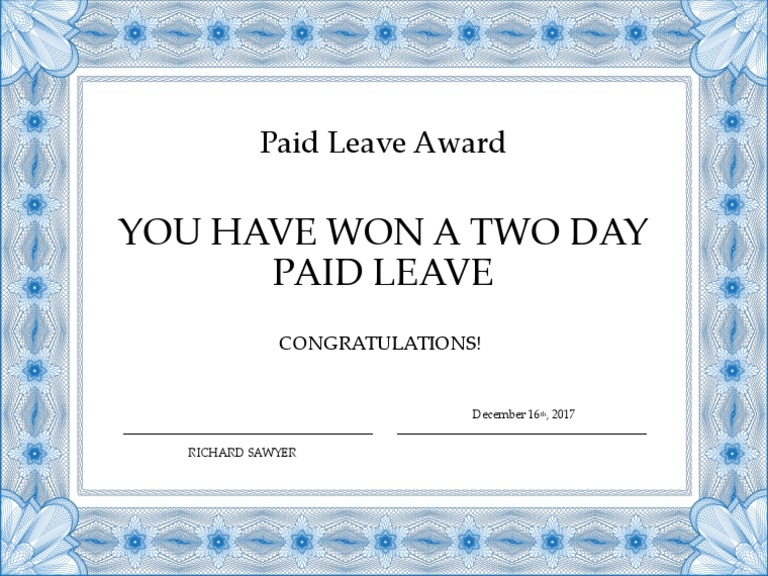Paid Leave Award | PDF