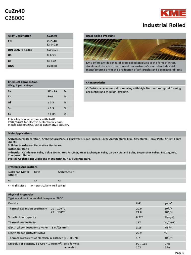 CuZn40 01 2019 PDF | PDF | Welding | Construction