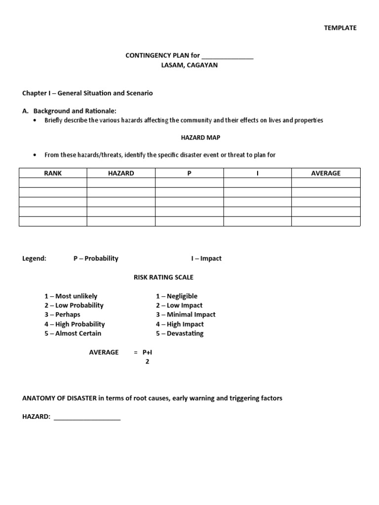 Contingency Plan Template | PDF | Hazards | Business