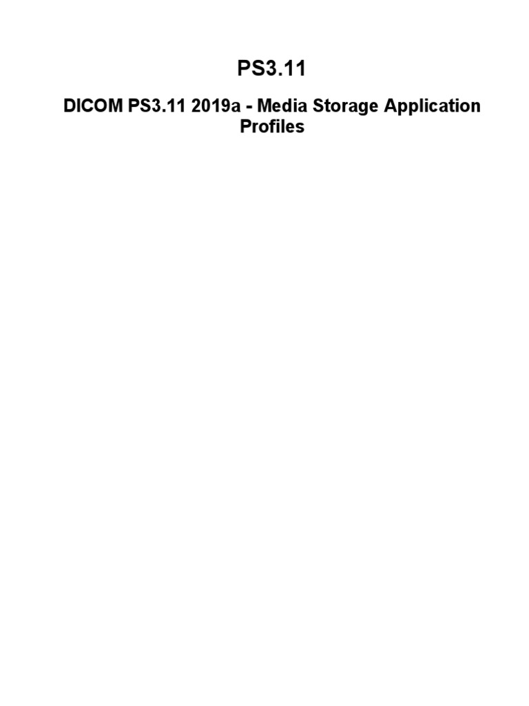 DICOM PS3.11 2019a - Media Storage Application Profiles | PDF | File ...