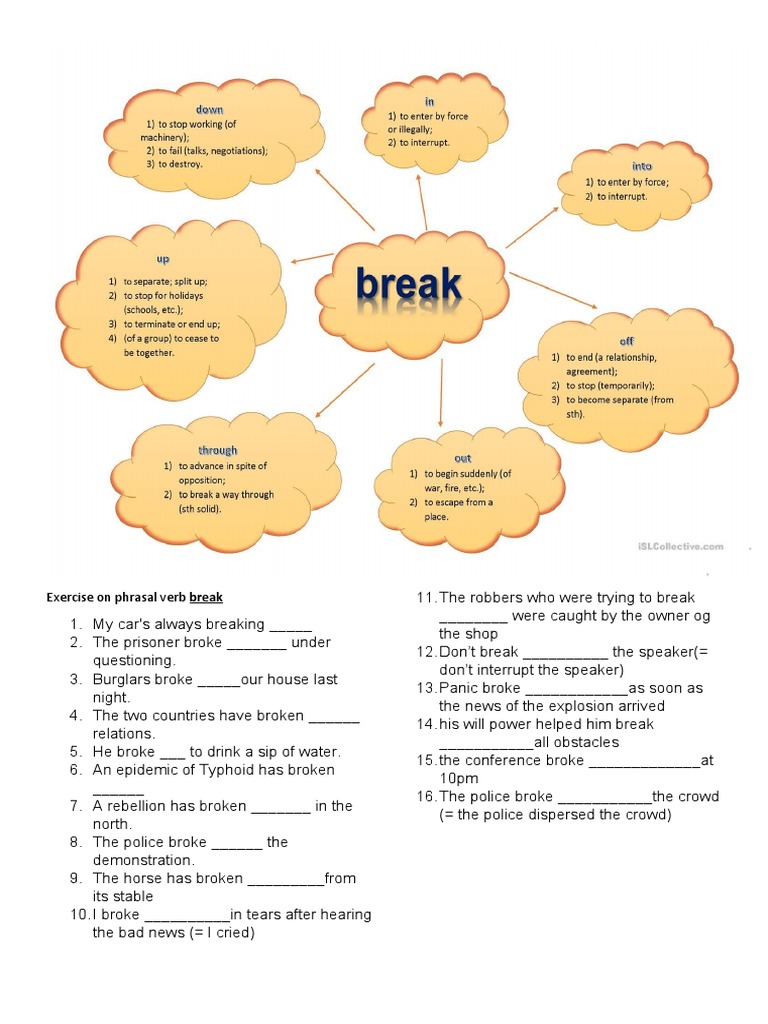 Phrasal Verb Exercise: Break Usage | PDF