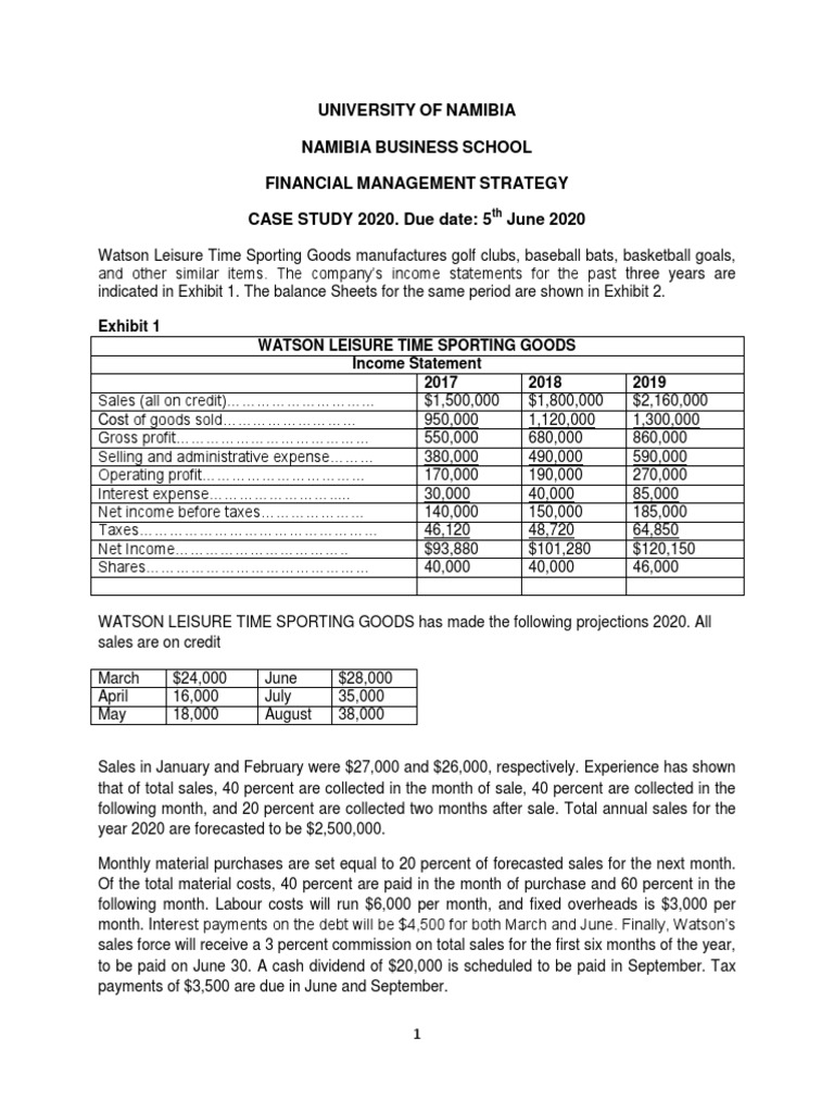 Financial Management Case Study | PDF | Net Income | Income Statement