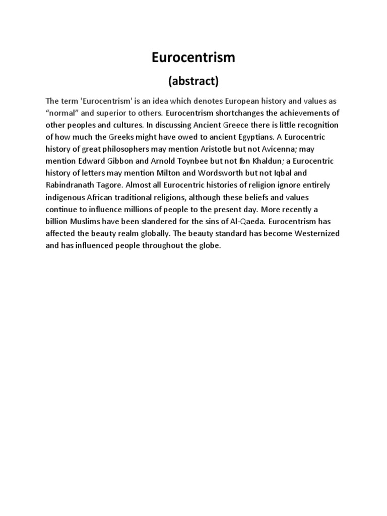 Eurocentrism | PDF