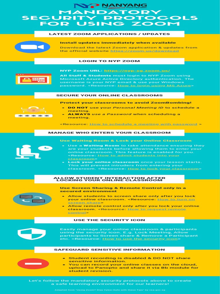 Nyp Mandatory Security Protocols For Using Zoom | PDF | Classroom ...