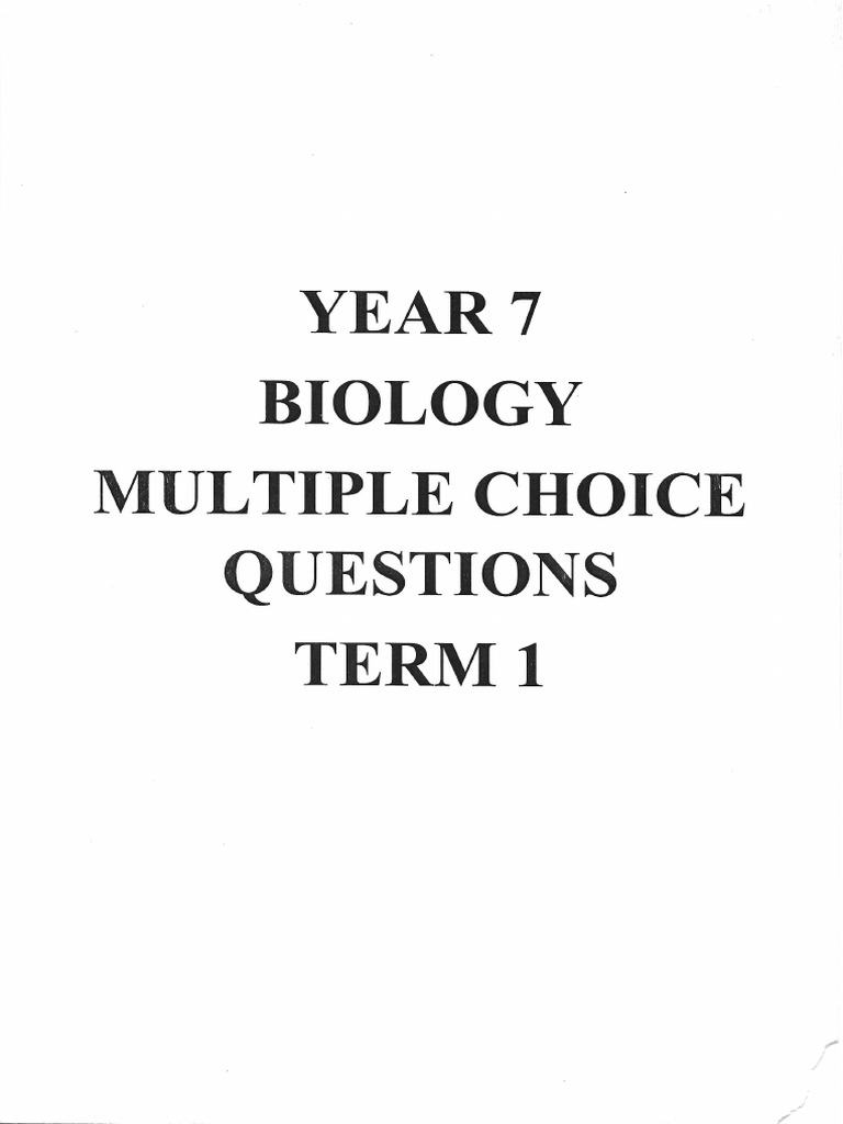 Sample Term 1 Biology Multiple Choice Questions | PDF