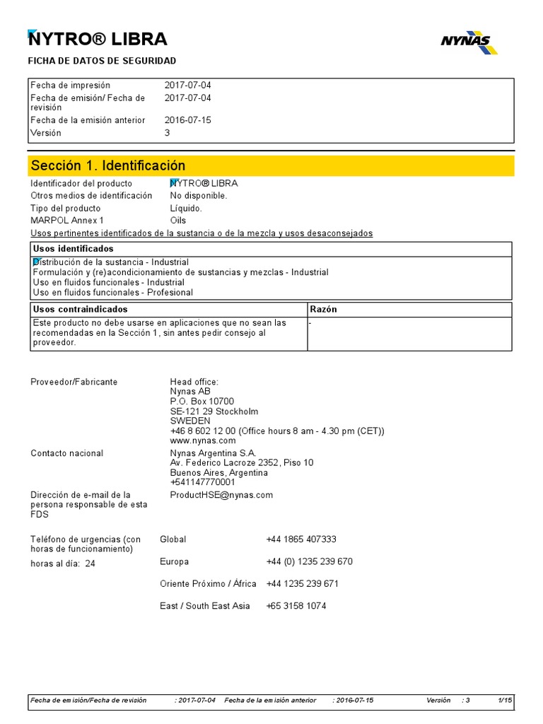 Nytro Libra Ar Es Sds 04 07 17 | PDF | Agua | Contaminación