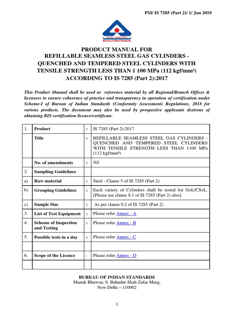 PM IS 7285 Part 2 Final | PDF | Heat Treating | Pressure