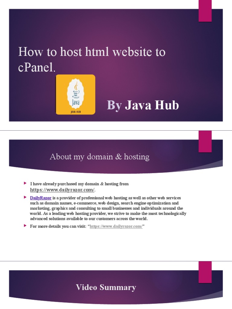 How To Host HTML Website To Cpanel | PDF