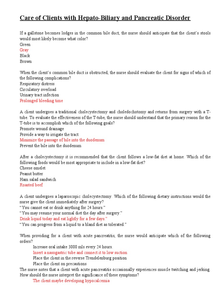 Hepatobiliary Exam With Answers | PDF | Cirrhosis | Pancreas