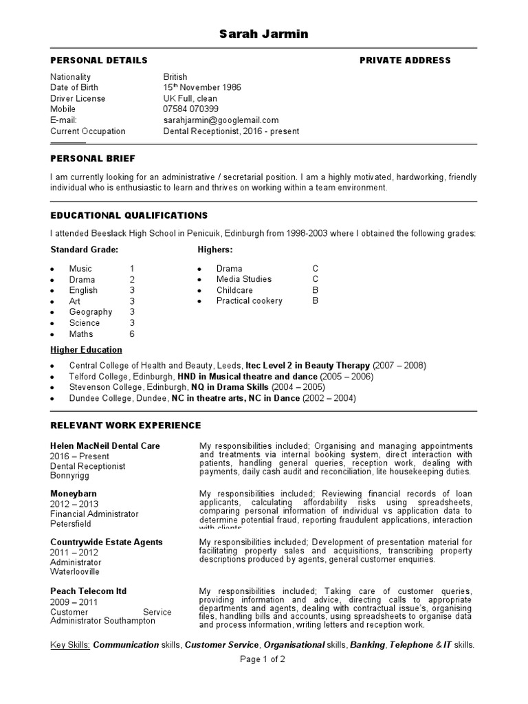 Sarah Jarmin: Standard Grade: Highers | PDF | Sales | Microsoft Excel