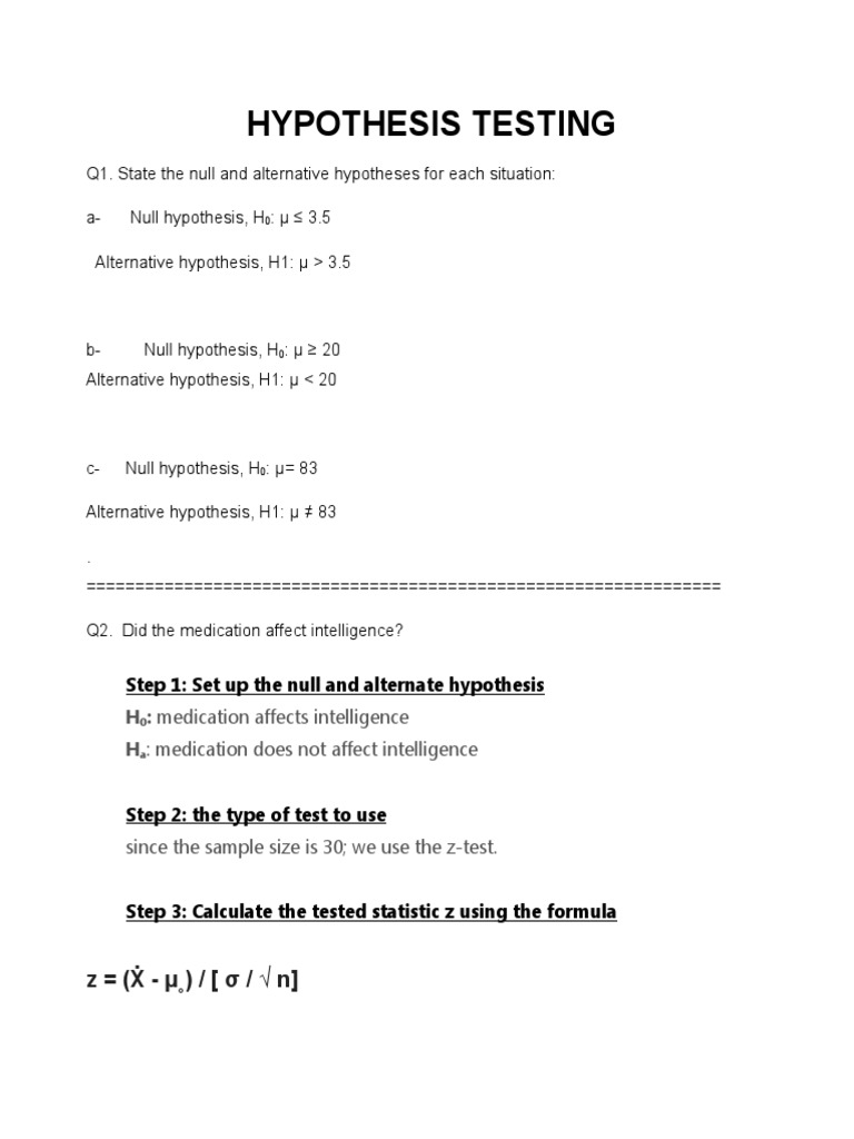 Hypothesis Testing Exercise Final