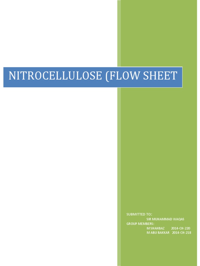 Nitrocellulose (Flow Sheet: Submitted To | PDF | Textiles | Chemical ...