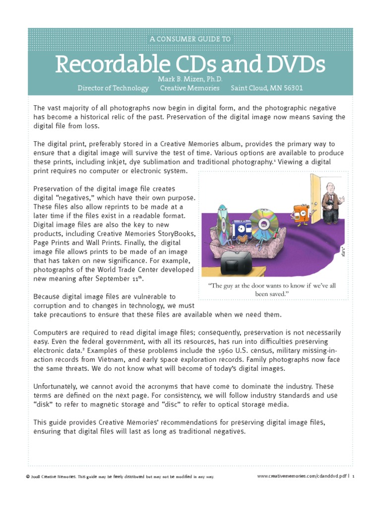 Recordable Cds and DVDS: A Consumer Guide To | PDF | Compact Disc | Dvd