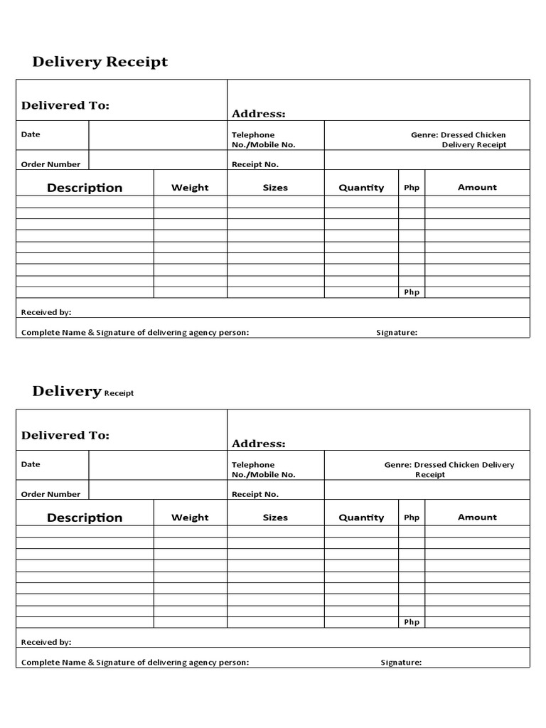 Delivery Receipt | PDF