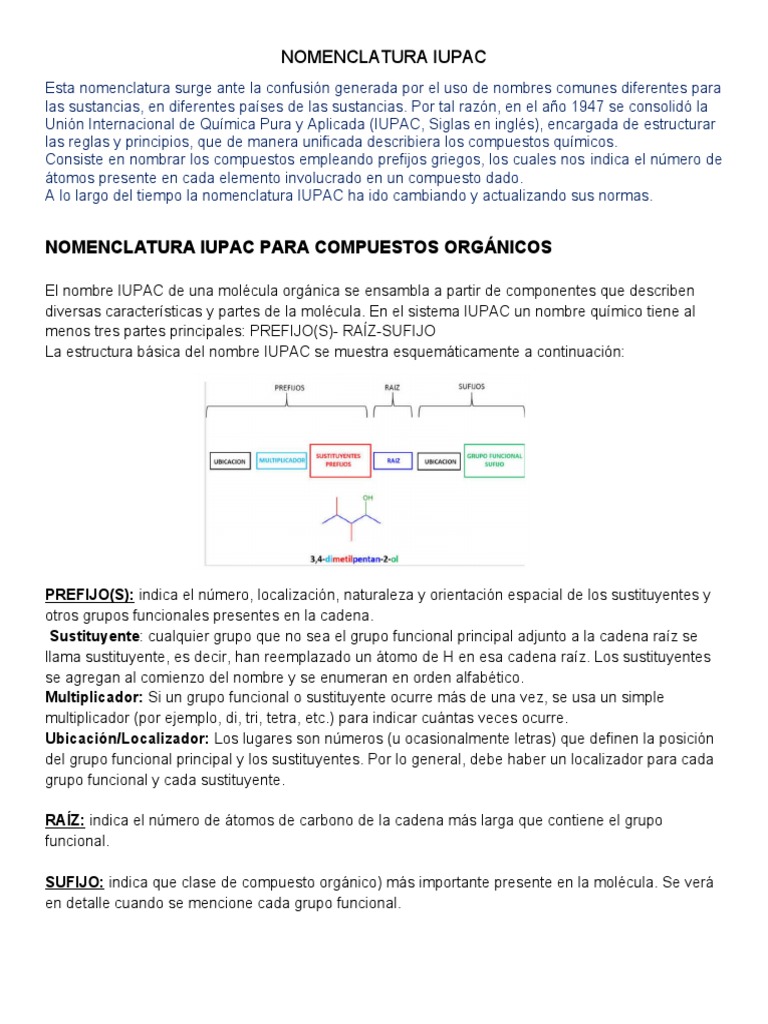 NOMENCLATURA IUPAC-quimica | PDF | Compuestos químicos | Sustancias ...