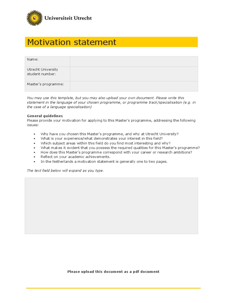 Motivation Statement: General Guidelines | PDF