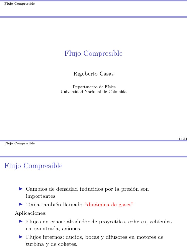 Fluidos-10 Flujo Compresible | PDF | Flujo compresible | Onda de choque