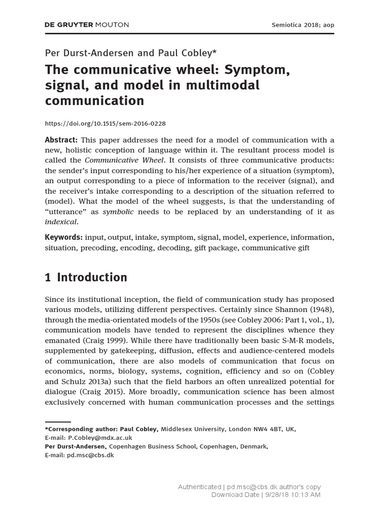 The Communicative Wheel: Symptom, Signal, and Model in Multimodal ...