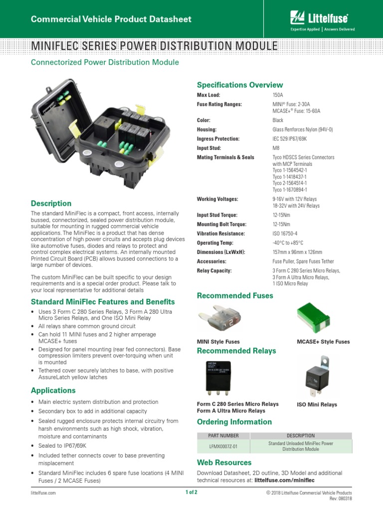 Miniflec Series Power Distribution Module: Commercial Vehicle Product ...