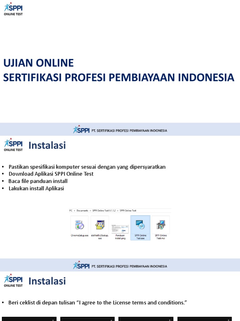 Petunjuk Pengaplikasian Ujian Online Sppi PDF | PDF