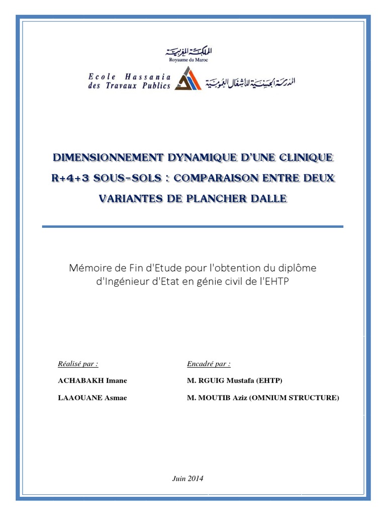 Dalle Pleine Vs Post Tension - PFE PDF | PDF | Fondation (construction) | Béton armé