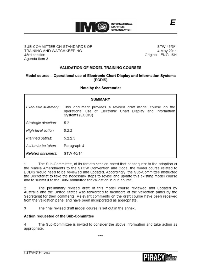Imo Model Course 1.27 PDF | PDF | Simulation | Navigation