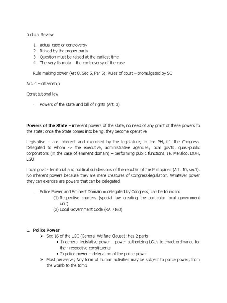 Powers of The State - Inherent Powers of The State, No Need of Any ...